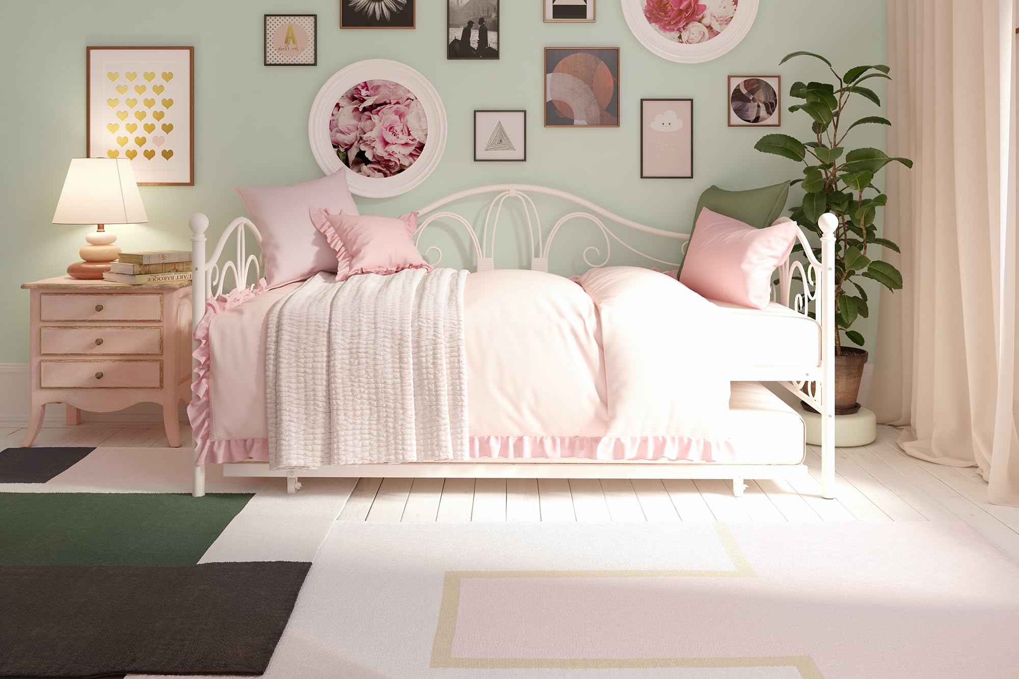 DHP Bombay Trundle Twin Metal Daybed, Bronze