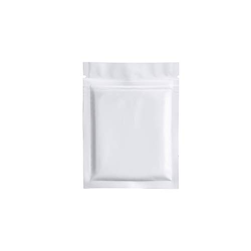 QQ Studio 100pcs Double-Sided Matte Foil Flat Packaging Zipper Seal Bags (3" x 4", Matte White)