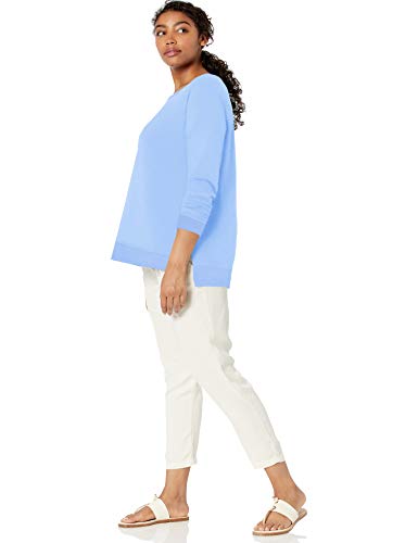 Daily Ritual Women's Oversized Terry Cotton and Modal High-Low Sweatshirt, Aqua Blue, XX-Large