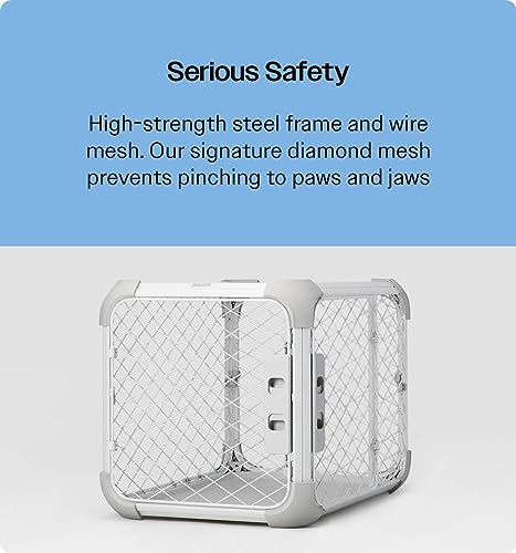 Diggs Evolv Dog Crate I Strong and Modular Design I Sturdy Playpen I Paw Safe Mesh I Built to Last for Puppies and Canines I (Large, Ash)
