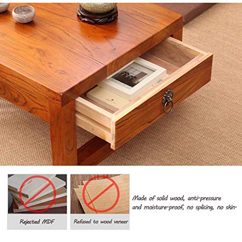 DOUBAO Coffee Table Beech Wood,Industrial Coffee Table with Storage Shelf for Living Room, Wood Look Furniture