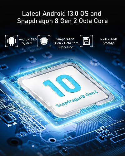 SANSHREUNI K60 Unlocked Cell Phones, 6GB+256GB Android 13 Unlocked Phone, 6.7" Screen+ Display 120HzD, 64MP Camera, Octa-Core CPU, 5500mAh Battery, GPS, AI Face, Dual SIM 5G Phone (White)