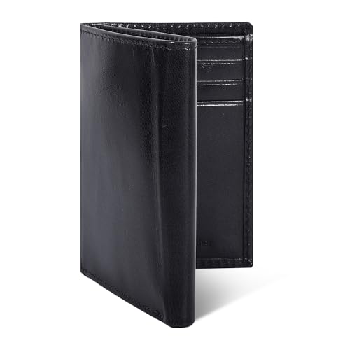 ESTALON Leather Trifold Wallet For Men with RFID Blocking - Men's Trifold Wallet with 6 Credit Card Slots 1 ID Window - Gifts For Men, Him
