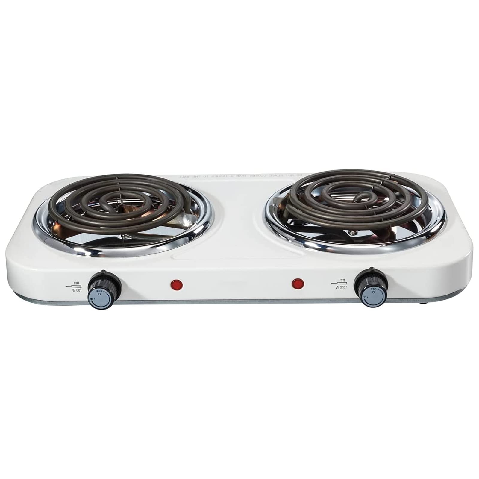 Double Burner Hot Plate Electric - Mini Cooktop Stove, 1700 Watts, White, Nozaya