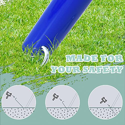 Saucer Swing Set for Backyard 4 in 1, YMERSEN Swing Set Outdoor for Kids with Steel Frames, Climbing Rope with Disc Tree Swing Play Set, and Basketball Hoop Blue