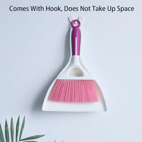 Mini Desktop Hand Broom and Dustpan Set, Small Dustpan and Brush Set, Handheld Dust Pan for Home Desktop Sofa Kitchen Keyboard Sweeping Cars Pet Nest.