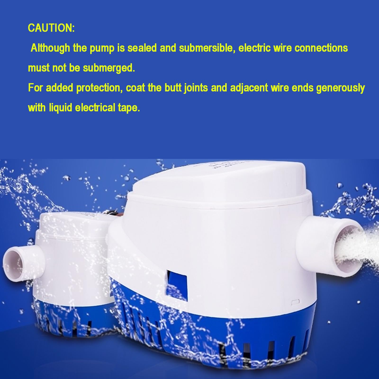 DasMarine 12V Automatic Submersible Boat Bilge Water Pump 1100GPH Built-in Auto Float Switch (1100GPH)