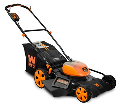 WEN 40441 40V Max Lithium Ion Cordless Lawnmower, 21-Inch Deck