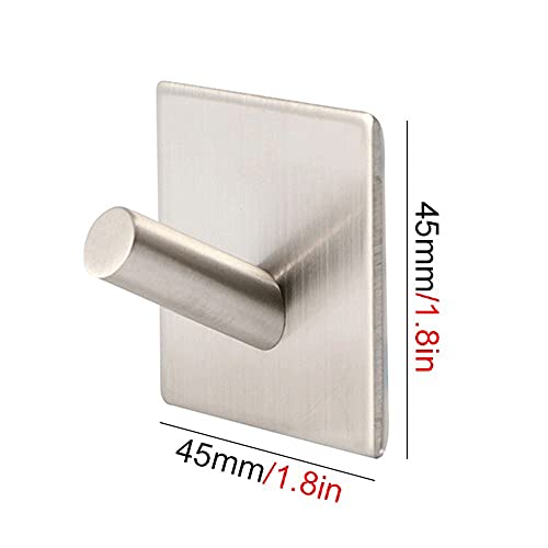 GOOFFY Door Metal Hooks for Hanging Self Adhesive Wall Door Back Hooks Heavy Duty Stainless Steel Clothes Hanger Bathroom Kitchen Towel Hook Hanger
