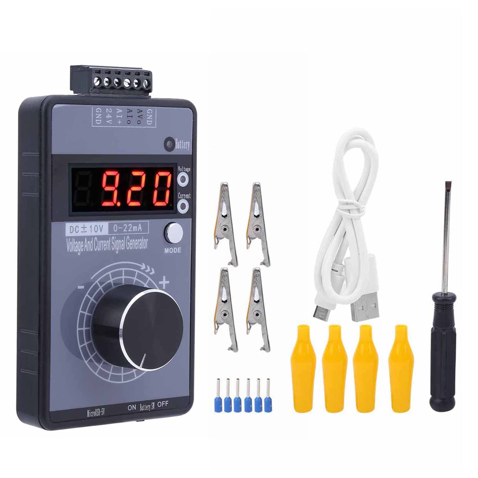 Current Voltage Generator, Function Generator, Voltage Generator, DC 0?10V 0/0?22mA Supply Interface Analog Simulator, Adjustable 4-Digit Display, for PLC Panel Debugging, Device