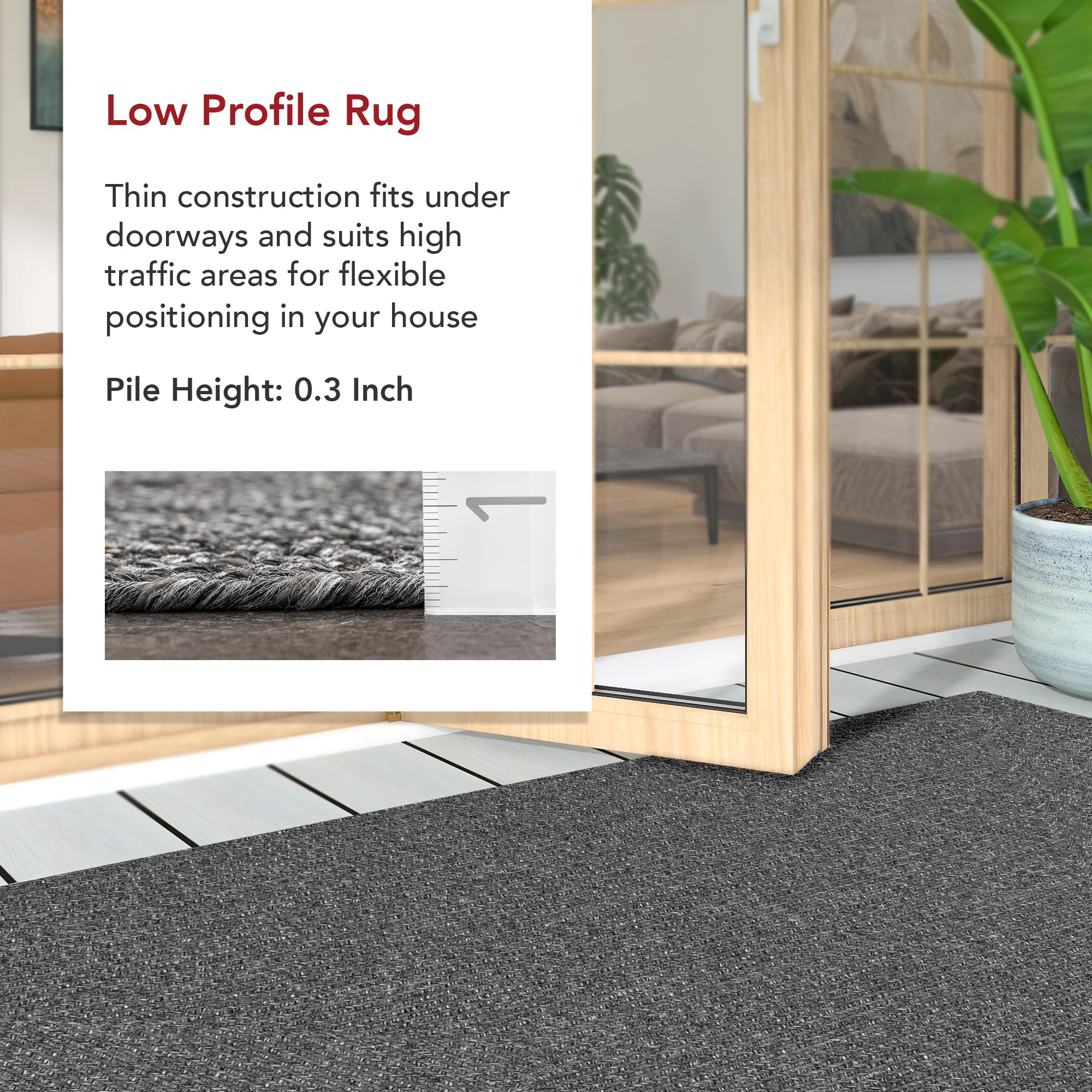 nuLOOM Braided Indoor/Outdoor Area Rug, 4' Round, Wynn Charcoal