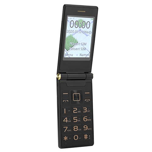 Hilitand Unlocked Flip Mobile Phones for Seniors, 2G/3G âNetwork Dual SIM Dual Screen 3.0" Display Cell Phone, Large Button and 5900mAh Battery Phone Multi-âFunction for Elderly & Kids(Gold-US)