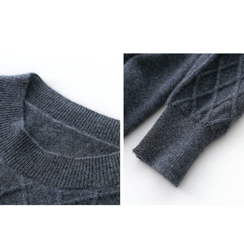 FEER Men's Wool Sweater Autumn Winter Casual Big Yards Sweater Youth Pullover Shirt Business Knitting Bottoming Shirt (Color : D, Size : L Code)