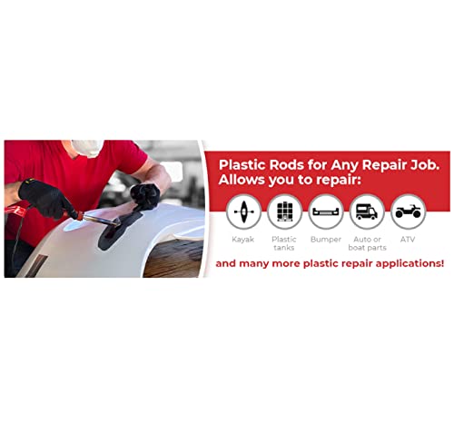 JOUNJIP Plastic Welding Rods- 7 Types of Welding Plastic (PP PU ABS PE TPO PA PC) Most Common Plastics- For Use With Jounjip Plastic Welding Kit- 52 Pack of 13" x 1/8" Dia