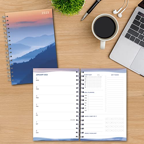 Goal Getter 2023 Weekly and Monthly Planner, 16-Month Lifestyle Planner: September 2022 - December 2023, 6" x 9" - Mountain Sunrise