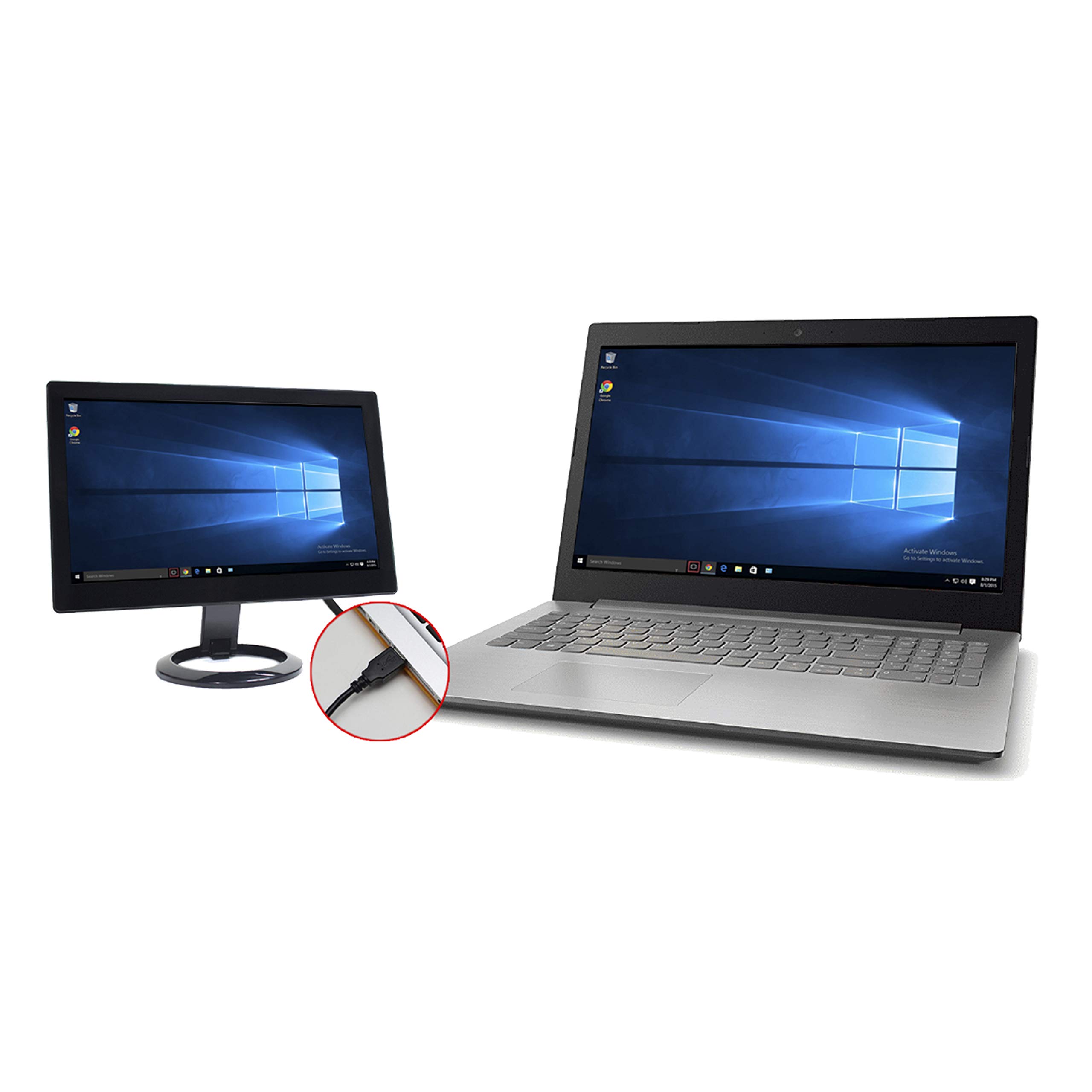 DoubleSight Displays DS-12UT 12" LCD Touchscreen Monitor - TAA Compliant - Capacitive - 1366 x 768 - WXGA - 250 Nit - USB - Black - PC/MAC - 3 Year Warranty