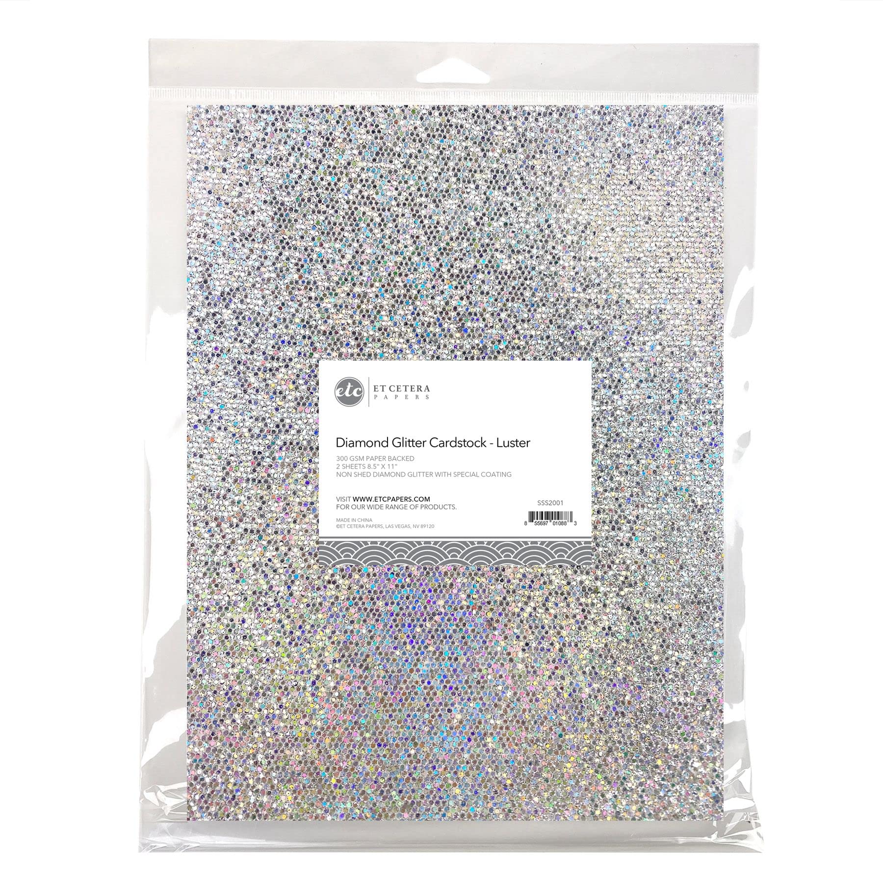 Diamond Glitter Cardstock Paper, 14 8.5x11 Sheets 7 Colors, Premium Diamond Glitter Paper for Crafts, DIY Projects, Card Making, 300GSM