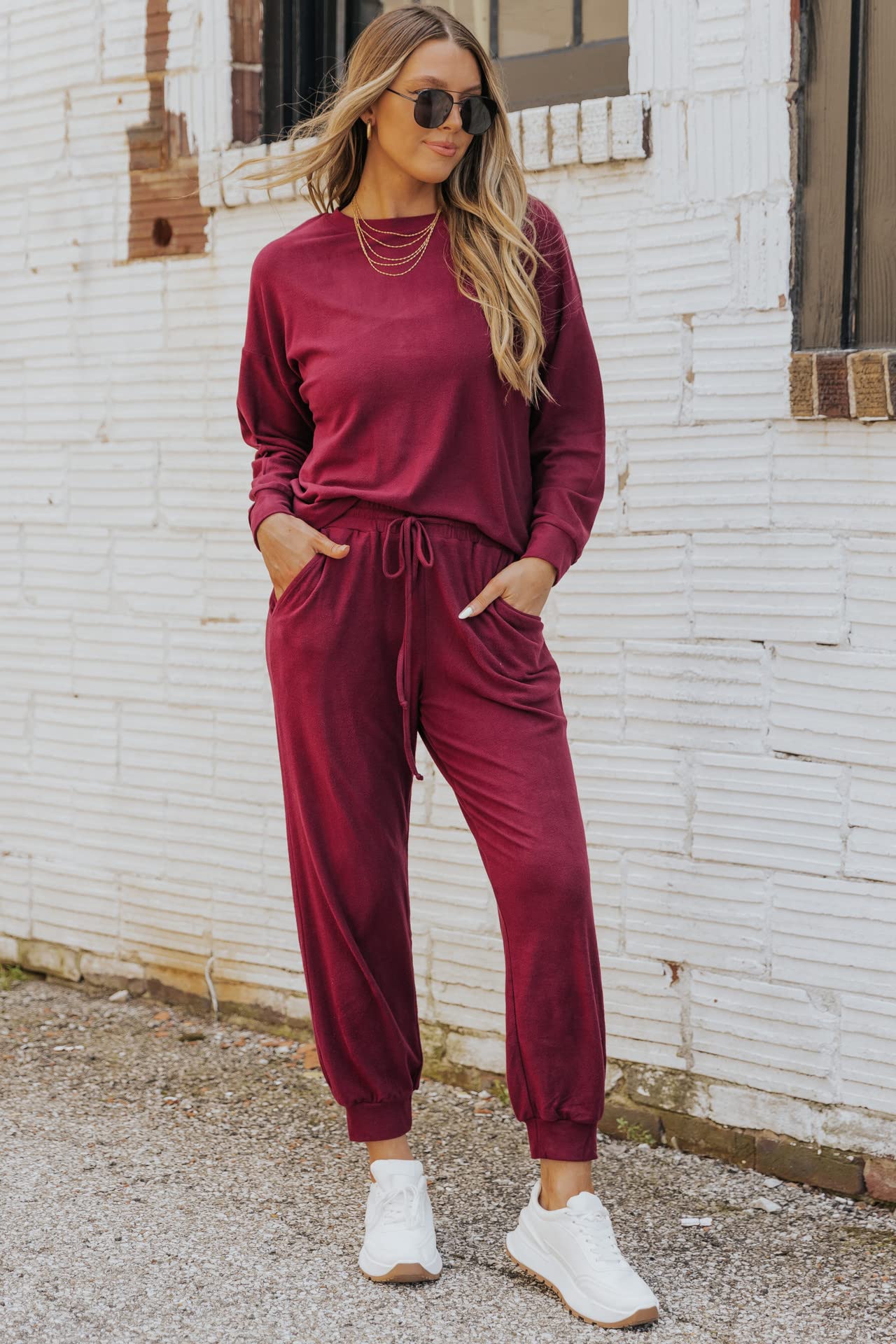 ETCYY NEW Lounge Sets for Women Sweatsuits Sets Two Piece Outfit Long Sleeve Pant Workout Athletic Tracksuits