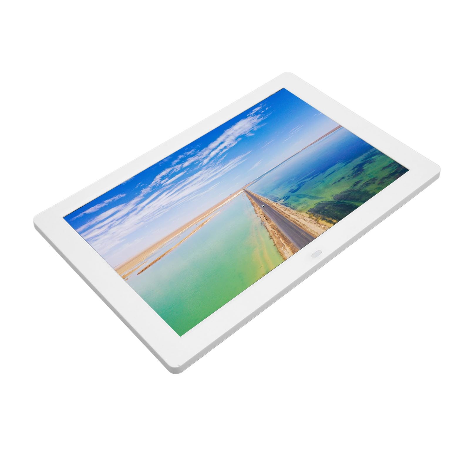 Digital Photo Frame, Electronic Photo Album 100-240V LCD Display 12.1 Inch 1280x800 Repeat Play Plug and Play White for Videos for Pictures (US Plug)