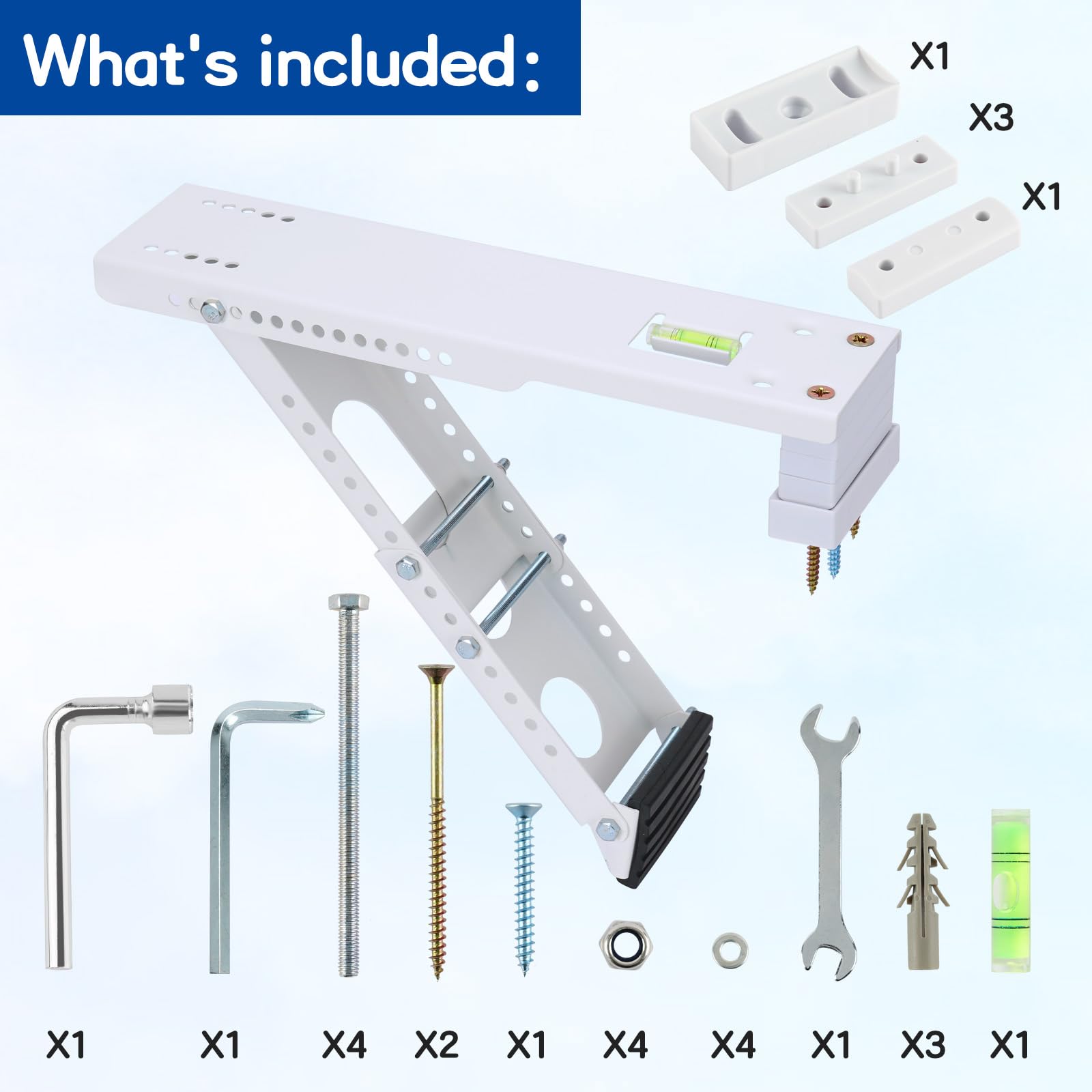 GNILLKO Window Air Conditioner Support Bracket, Support Up to 165 lbs, Universal for 12,000 to 24,000 BTU AC Units, Window AC Bracket Light Duty