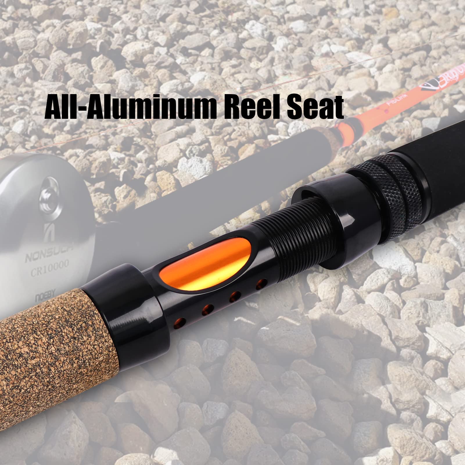 Fiblink 1-Piece & 2-Piece Catfish Rod Portable Catfishing Rod with Sensitive Tip (8’-Heavy-2Pcs)