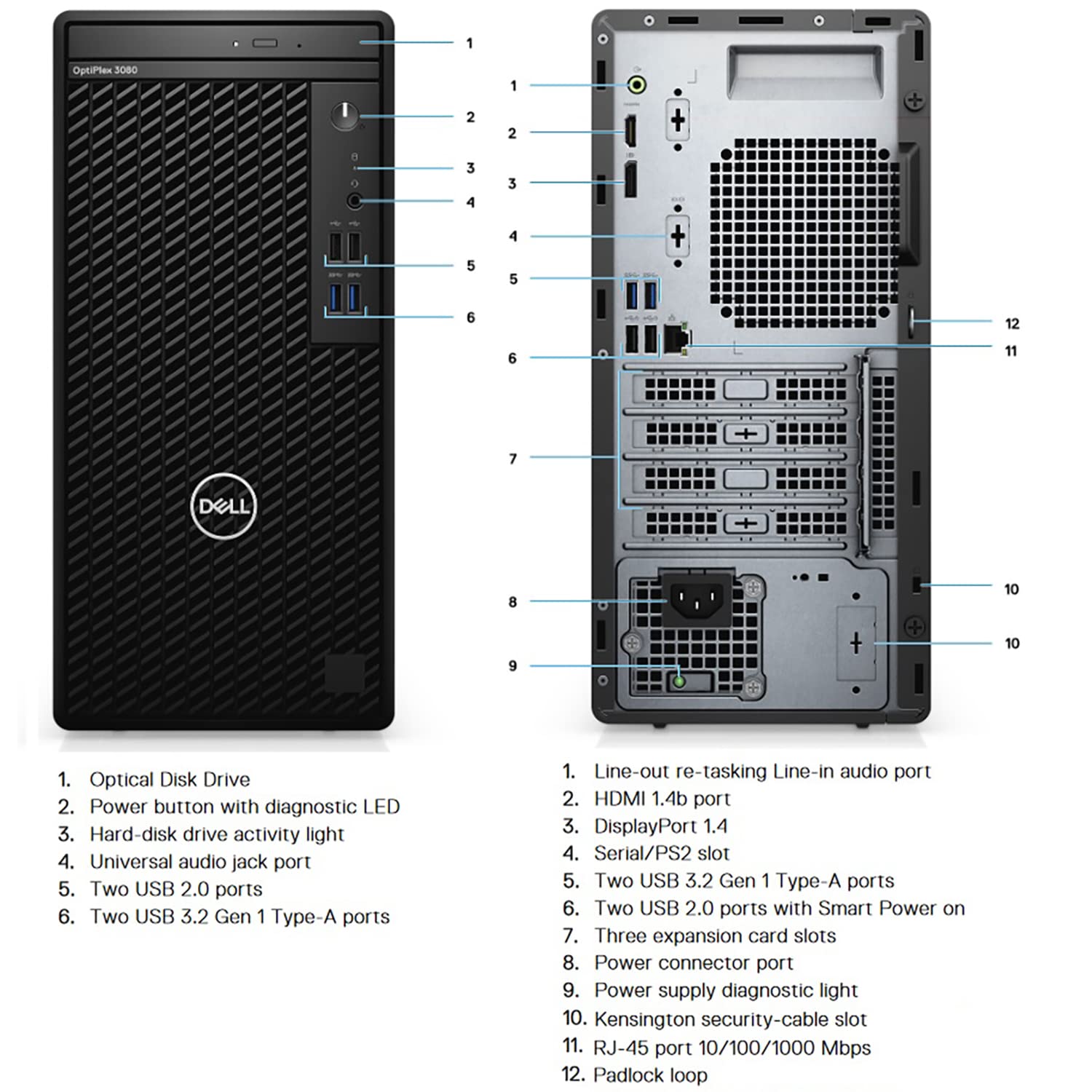 Dell OptiPlex 3080 Full Size Tower Business Desktop, Intel Hexa-Core i5-10505 (Beat Core i7-8700B), 16GB DDR4 RAM, 512GB PCIe SSD + 1TB HDD, AC WiFi, Bluetooth 5.0, Keyboard and Mouse, Windows 11 Pro