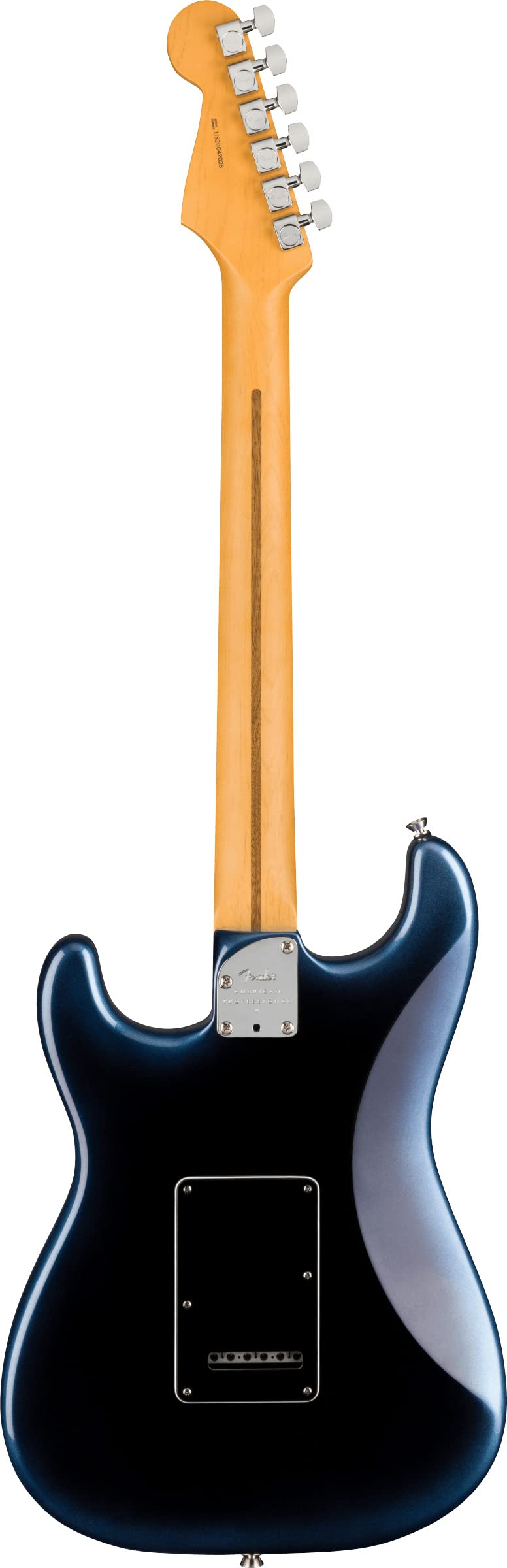 Fender American Professional II Stratocaster - Dark Night Bundle with Deluxe Case, Instrument Cable, Capo, Tuner, Strings, Strap Blocks, Strap, Picks, and Austin Bazaar Instructional DVD