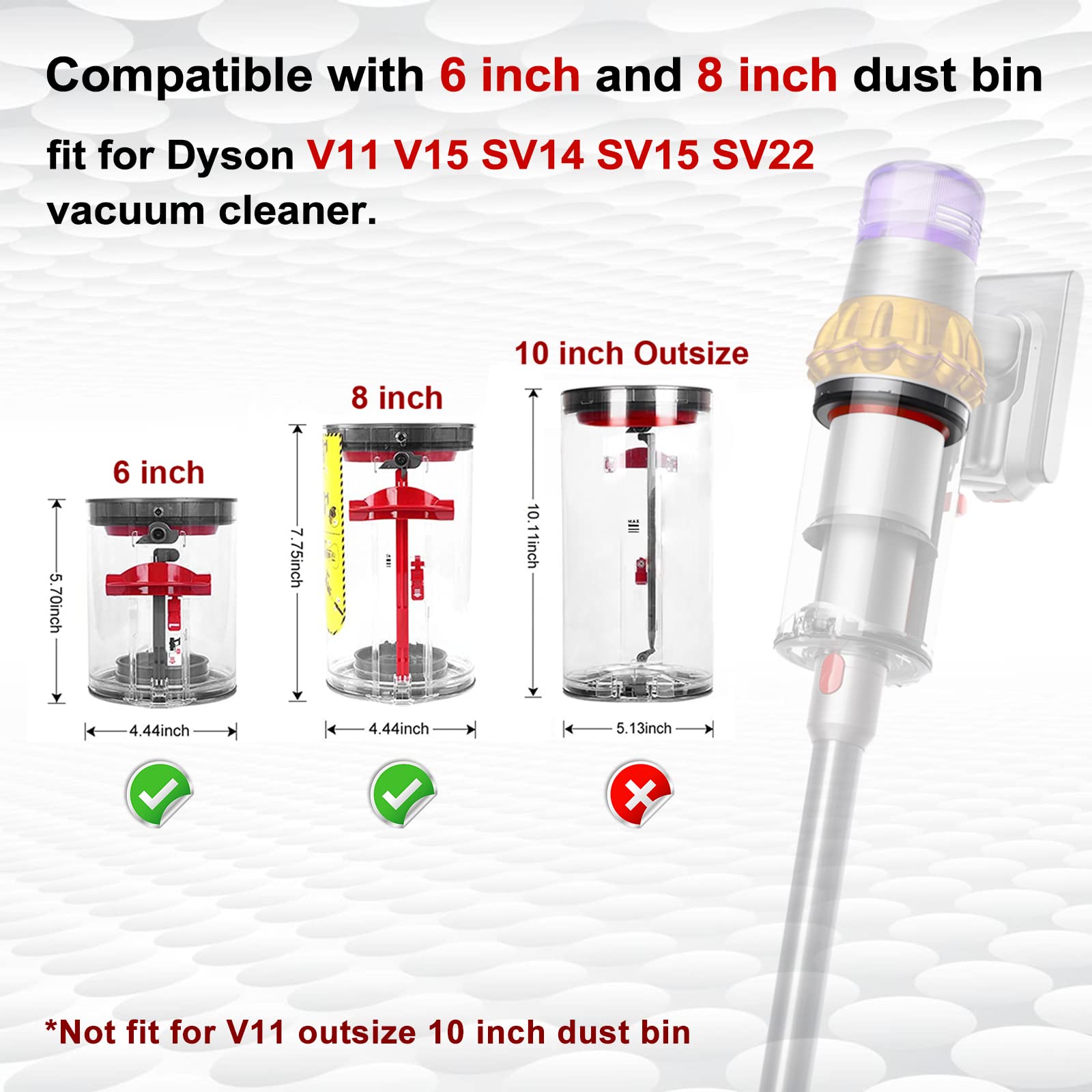 Coodss Dust Bin Top Ring Replacement for Dyson V11 V15 SV14 SV15 SV22 Vacuum Cleaner Parts Dust Bin Sealing Rings Fixed Repair Accessories