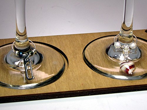 Grandma's and Grandpa's Sippy Cups 18.5oz. Stemmed Wine Glasses with Charms and Presentation Packaging