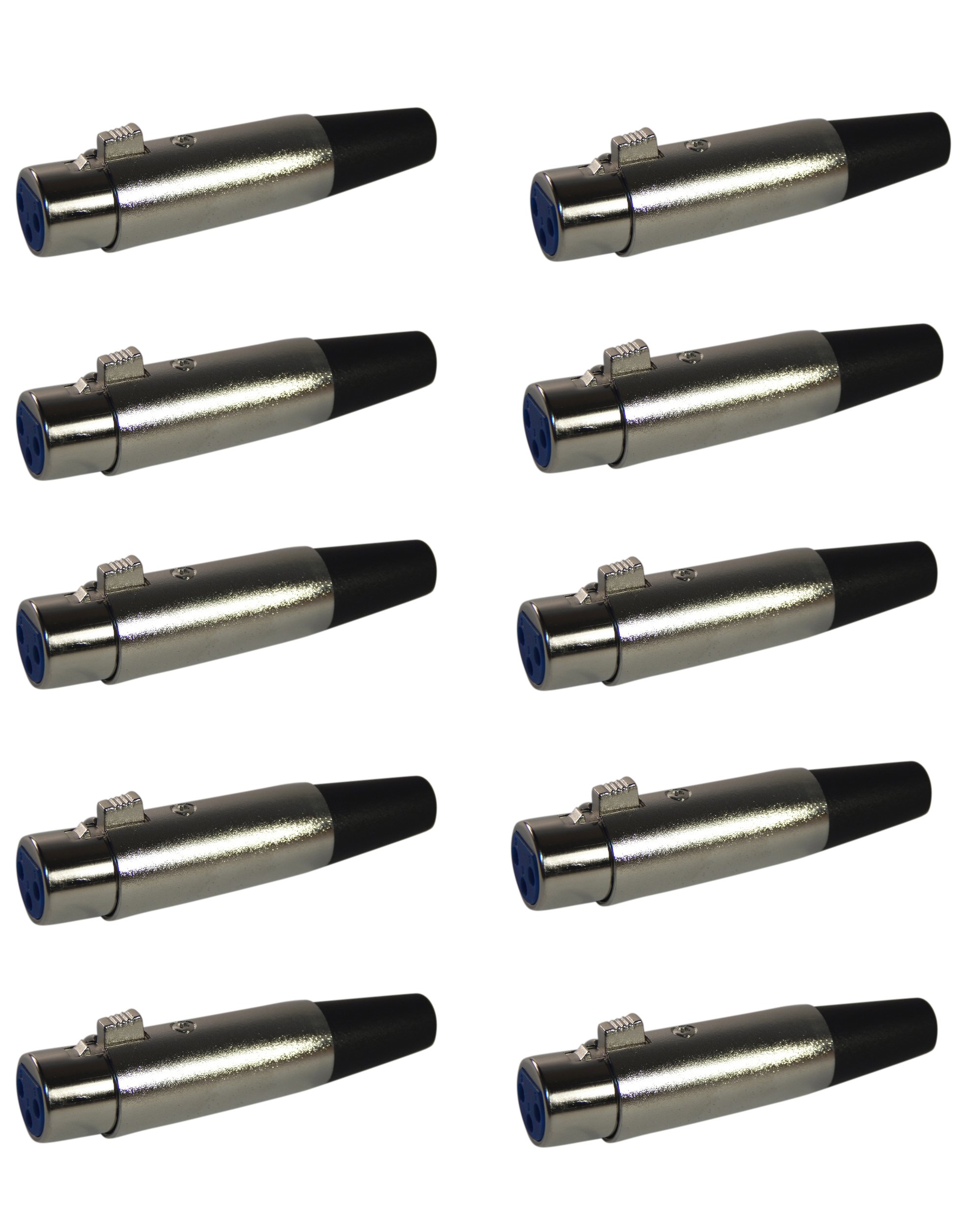 YCS Basics Wire Your Own Solder Type XLR Female Connector, 10 Pack