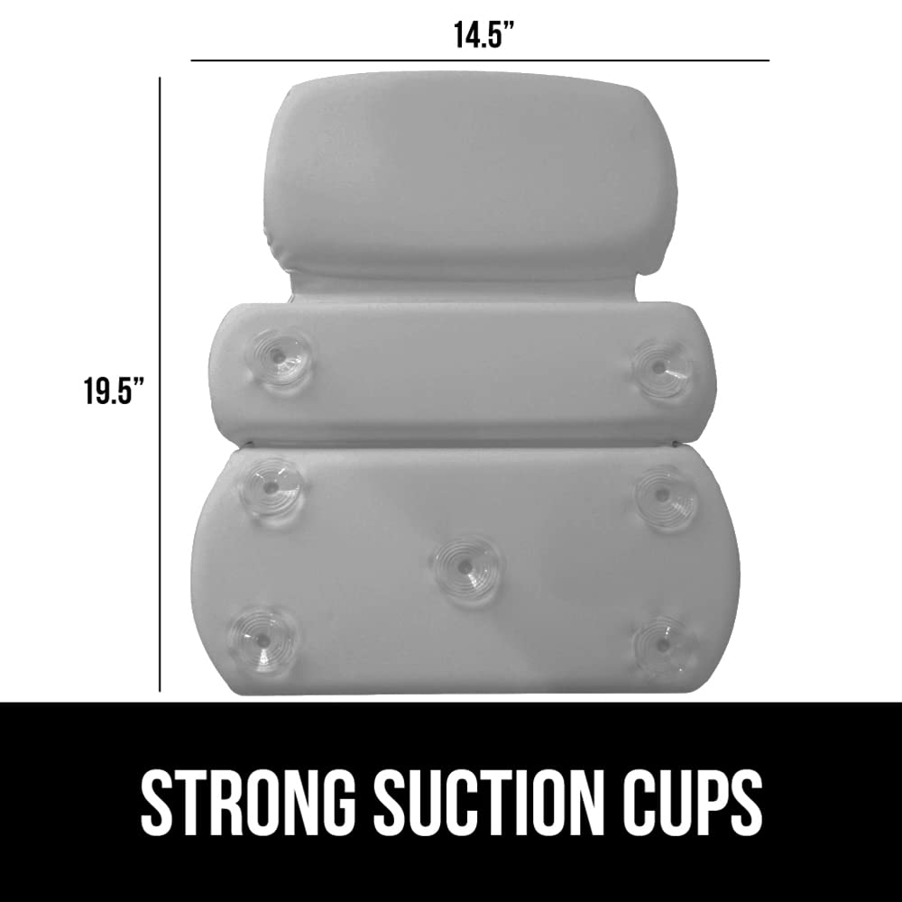 Gorilla Grip Bath Pillow for Tub, Comfortable Bathtub Pillows for Neck Head and Back Support, Strong Suction Waterproof Headrest, Cushion Rest for Curved or Straight Tubs, Spa Accessories, Spa Blue