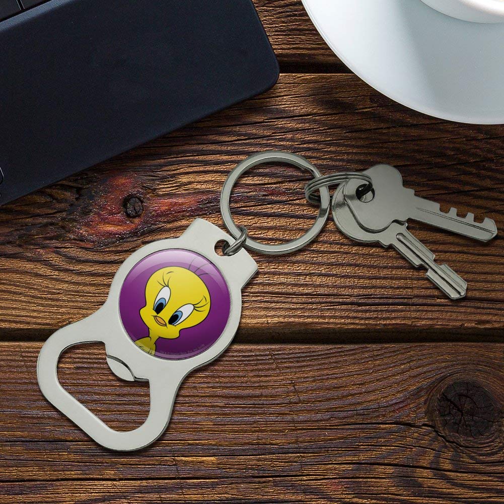 GRAPHICS & MORE Looney Tunes Tweety Bird Keychain with Bottle Cap Opener