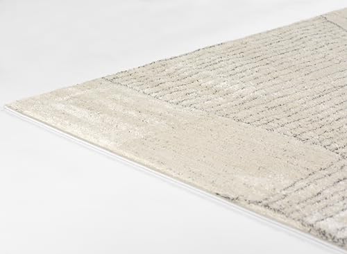 Momeni Rugs WREN 2 Area Rug, 5'3" X 7'3" Ivory Carpet for Living Room, Bedroom, Hallways, Bathroom, and Home Office