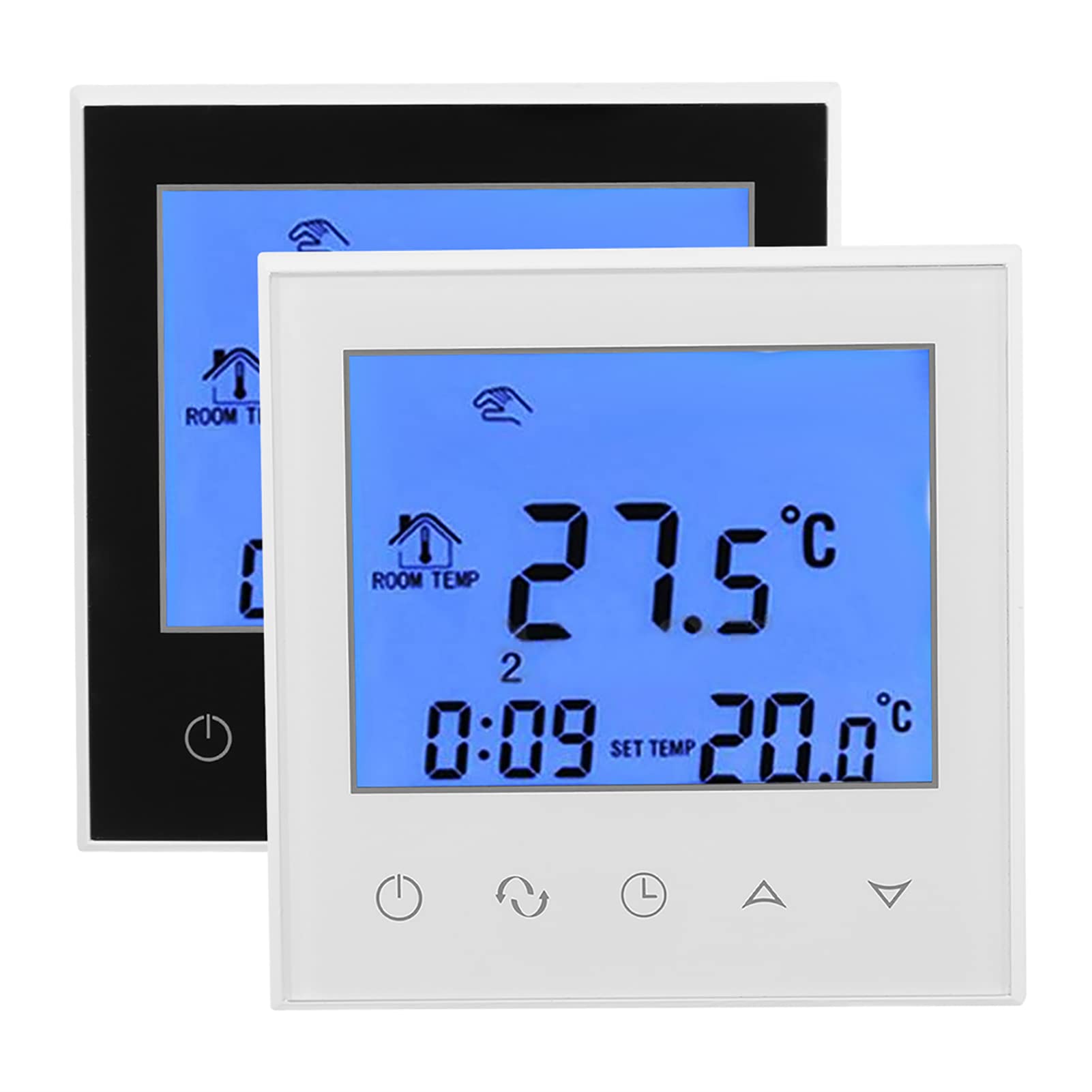 Digital Touch Screen Lcd Programmable Thermostat Intelligent Temperature Controller Home Use Heating Thermostat Room Floor Heating Thermostat Touch Screen [ White ]