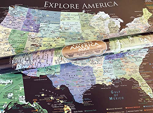 National Parks Map Poster Slate Edition (24W x 16H inches)