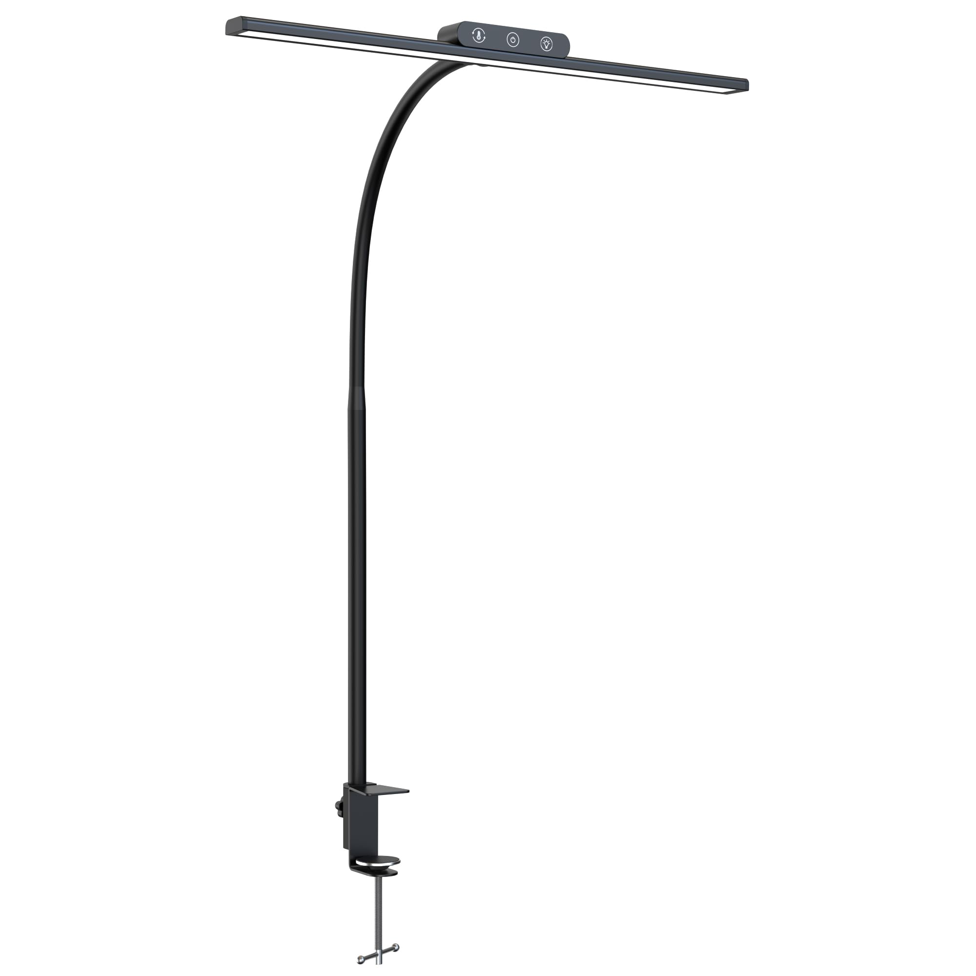 EppieBasic Desk Lamp with Clamp, 24V Led Desk Light Touch Control, Eye Care Architect Office Lamp 4 Color Modes, Adjustable Flexible Gooseneck Table Light for Home Office Study Reading