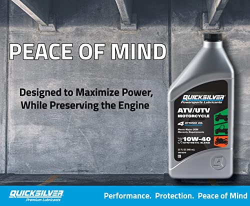 Quicksilver 8M0166408 10W-40 Synthetic Blend ATV/UTV/Motorcycle Oil β 1 Qt.