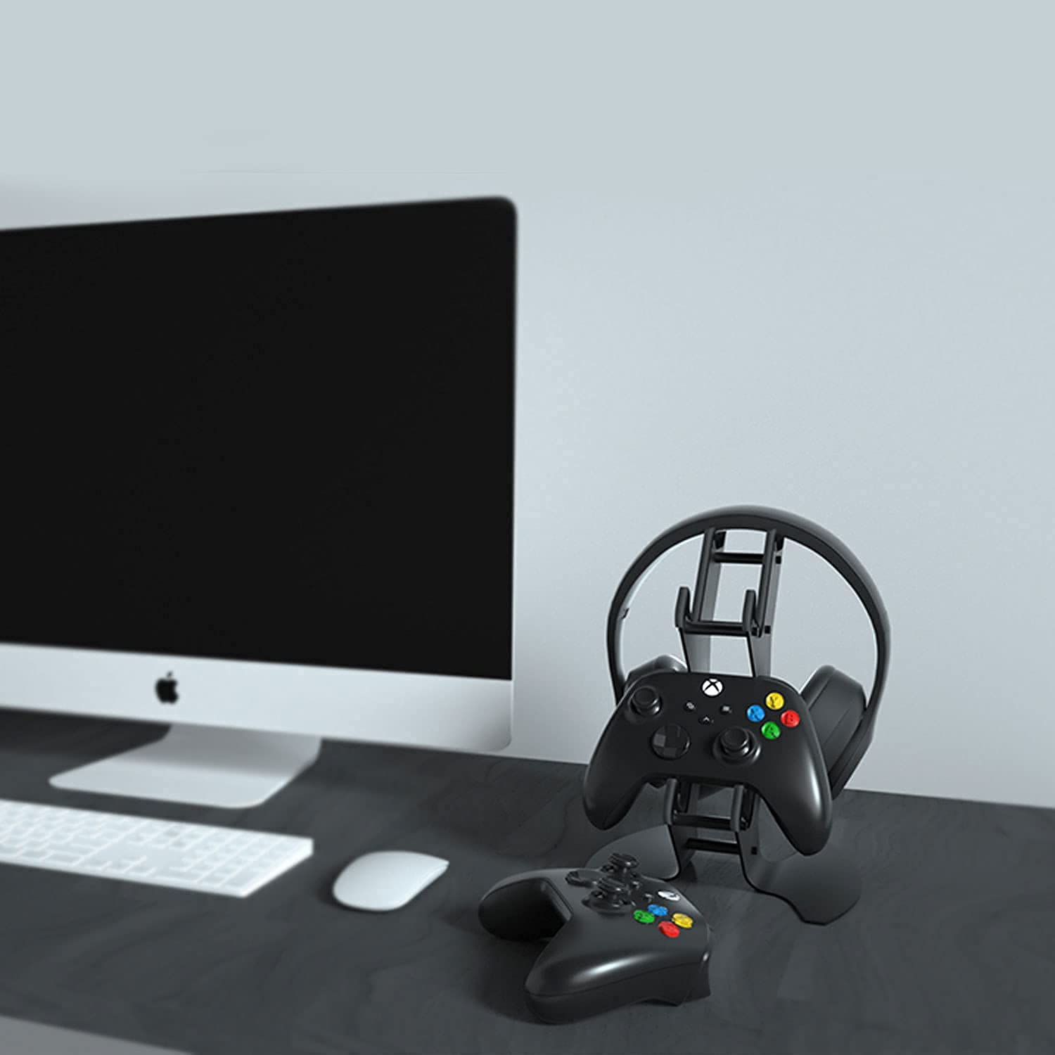DOYO Controller Holder, Game Controller & Headset Stand Headset, Aluminum Metal Headset Mount Universal Organizer for Gamepad Gaming Accessories,Black
