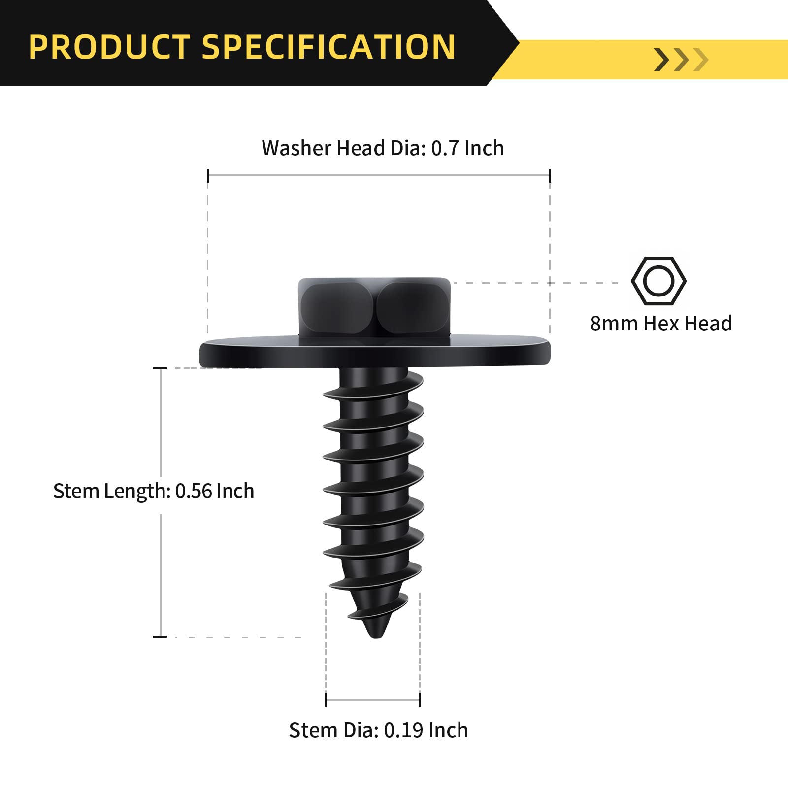 DEEFILL 30pcs M4.8-1.61 8mm Hex Head Bumper Cover Fender Liner Engine Shields Splash Guard Rocker Panel Screw Bolt Fit for E90 E83 E82 E71 E70 E66 E63 E60 E46 Replace 07147129160, 07-14-7-129-160