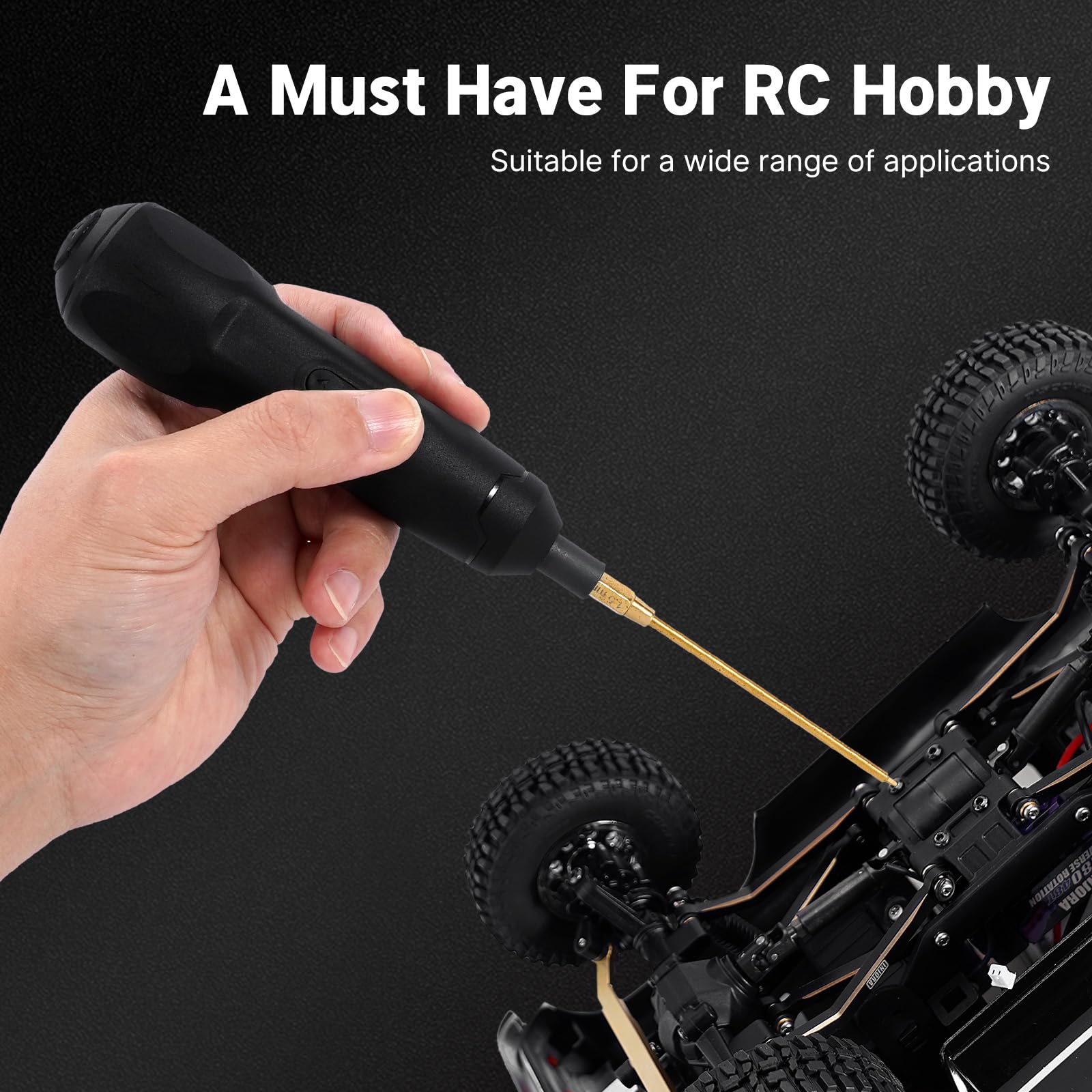 INJORA Electric Screwdriver Cordless with 8 Bits and USB Cable, Hex Screwdriver Nut Driver & Phillips Screwdriver Tool Set, RC Car Tools Kit For 1/18 1/24 RC Crawler Car Axial SCX24 AX24 FCX24 TRX4M