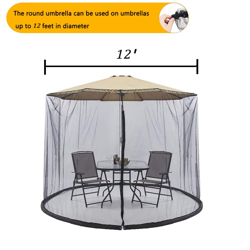 Tiimmgaal 10' x 10' Patio Umbrellas Netting Mosquito Netting, Gazebo Canopy Patio Umbrella square clearance or circularity OtdoorCanopy Umbrella Screen (Black)(Note: mosquito netting only)