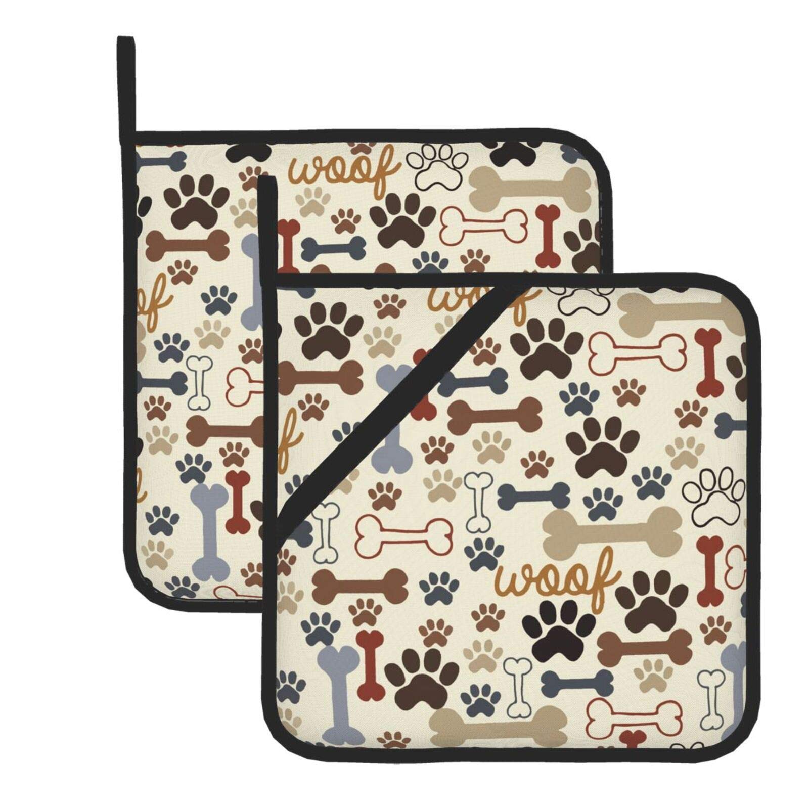 Dog Paw Pot Holders for Kitchen Heat Resistant Potholders for Cooking Baking Grilling Microwave