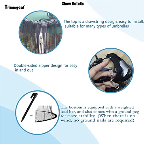 Tiimmgaal 15FT Mosquito Netting for Patio Umbrella Double Sided Patio Umbrella Canopy Netting &10X10 Ft gazebo (Black)(Does Not Contain Gazebo Patio Umbrella) (15FT Black)