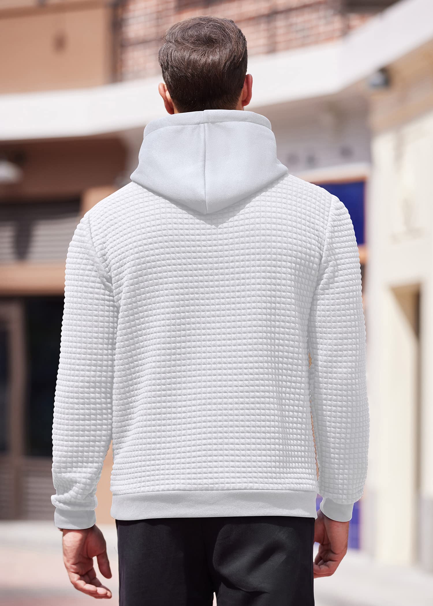 COOFANDY Men's Novelty Pullover Hoodie Long Sleeve Casual Sweatshirt with Pocket White XX-Large