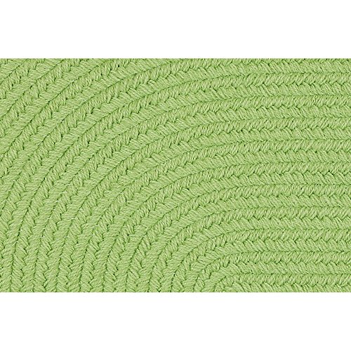 Super Area Rugs Lullaby Oval Braided Rug Durable Playroom Carpet, Solid Lime Green, 4' X 6' Oval