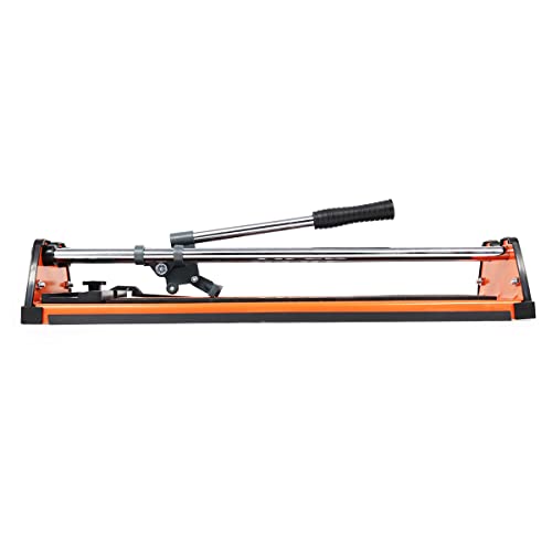 TILER 14 Inch Manual Tile Cutter, Professional Porcelain Ceramic Tile Cutter with Chrome Plated Solid Rails, Tungsten Carbide Cutting Wheel, Adjustable Fence Gauge, Anti-Skid Feet 8103E-2