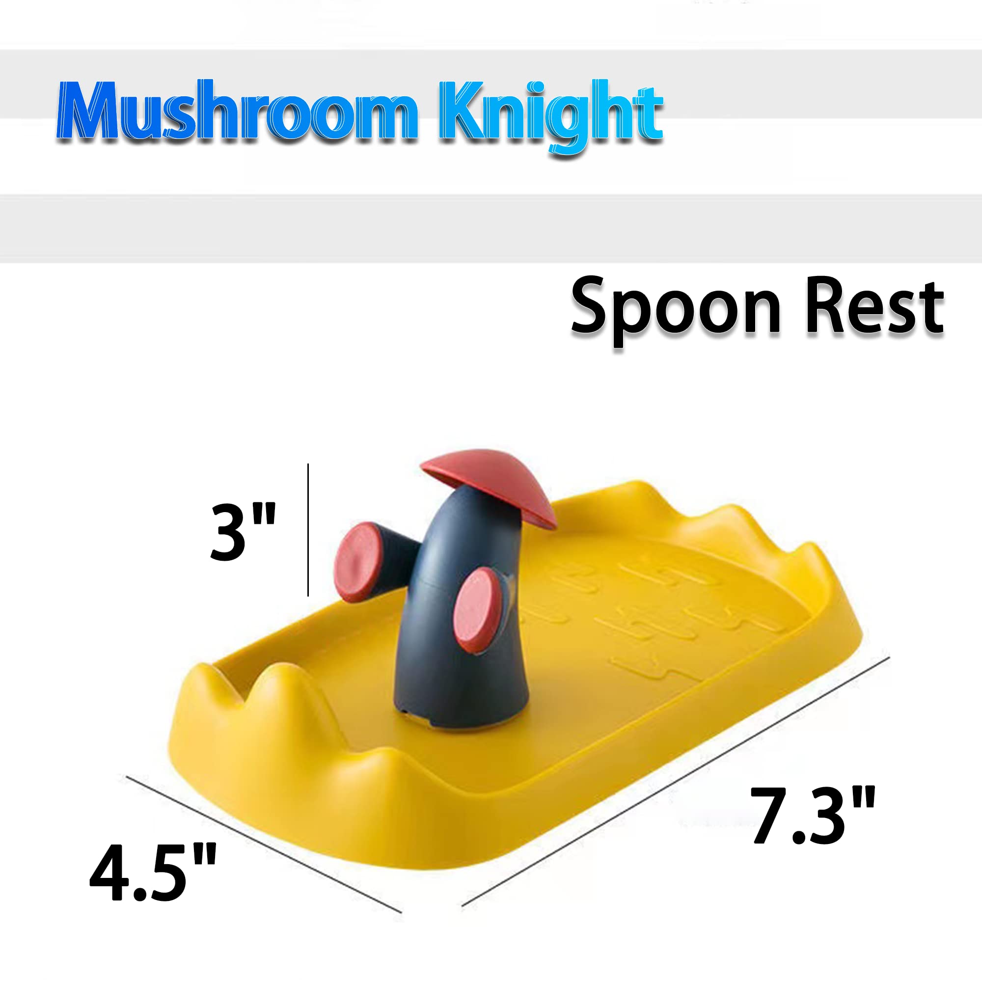 Flilail Spoon Rest,Mushroom Knight Creative Spoon Rest With Lid Holder,Minimalist Pots And Pans Organizer,High-Quality Resin Spoon Rest For Stove Top,Pot Lid Organizer, Interesting Kitchen Gadgets (B)
