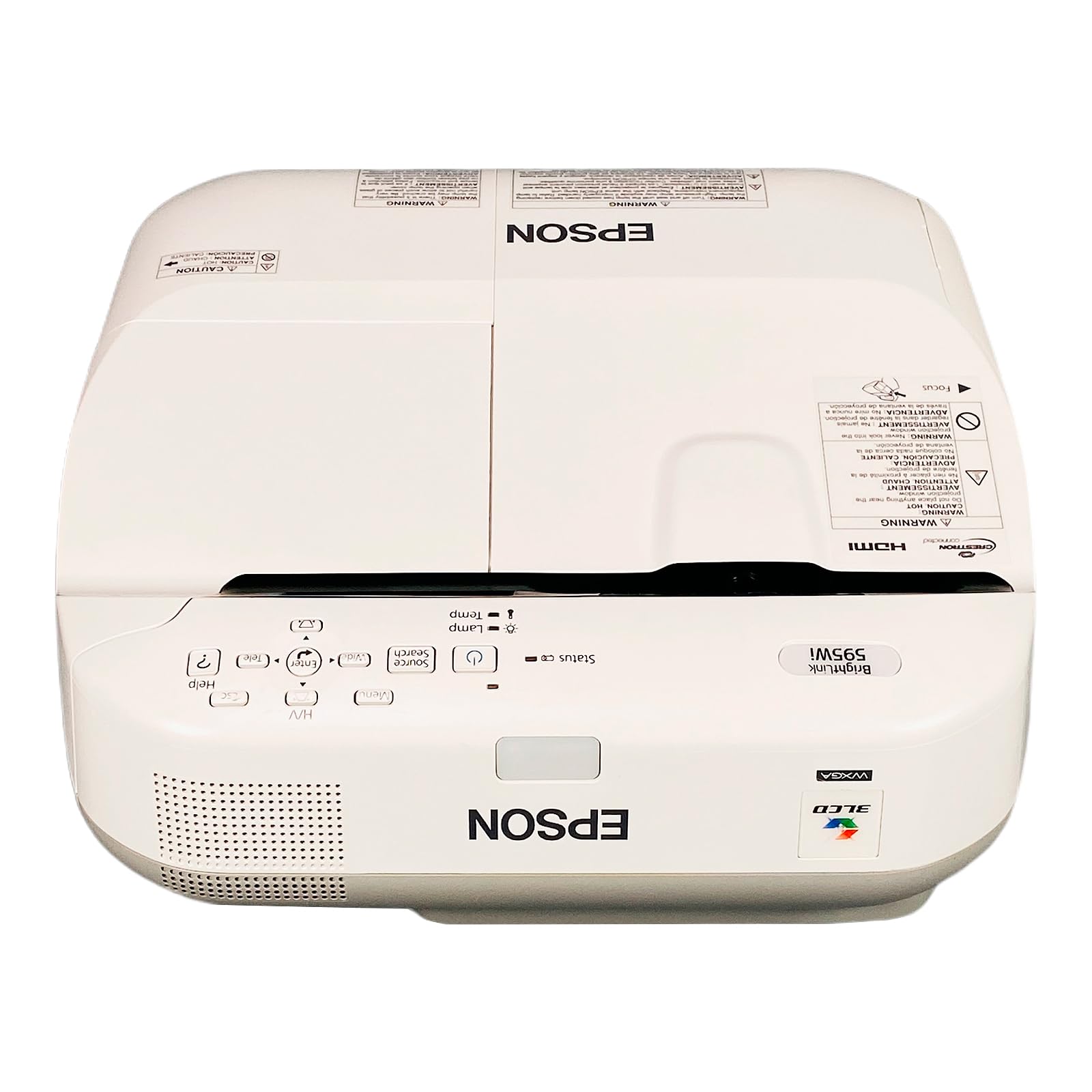 Epson BrightLink 595Wi WXGA 3300 ANSI Interactive Projector 3LCD Ultra Short Throw HDMI, Bundle: Remote Control, HDMI Cable, Power Cable
