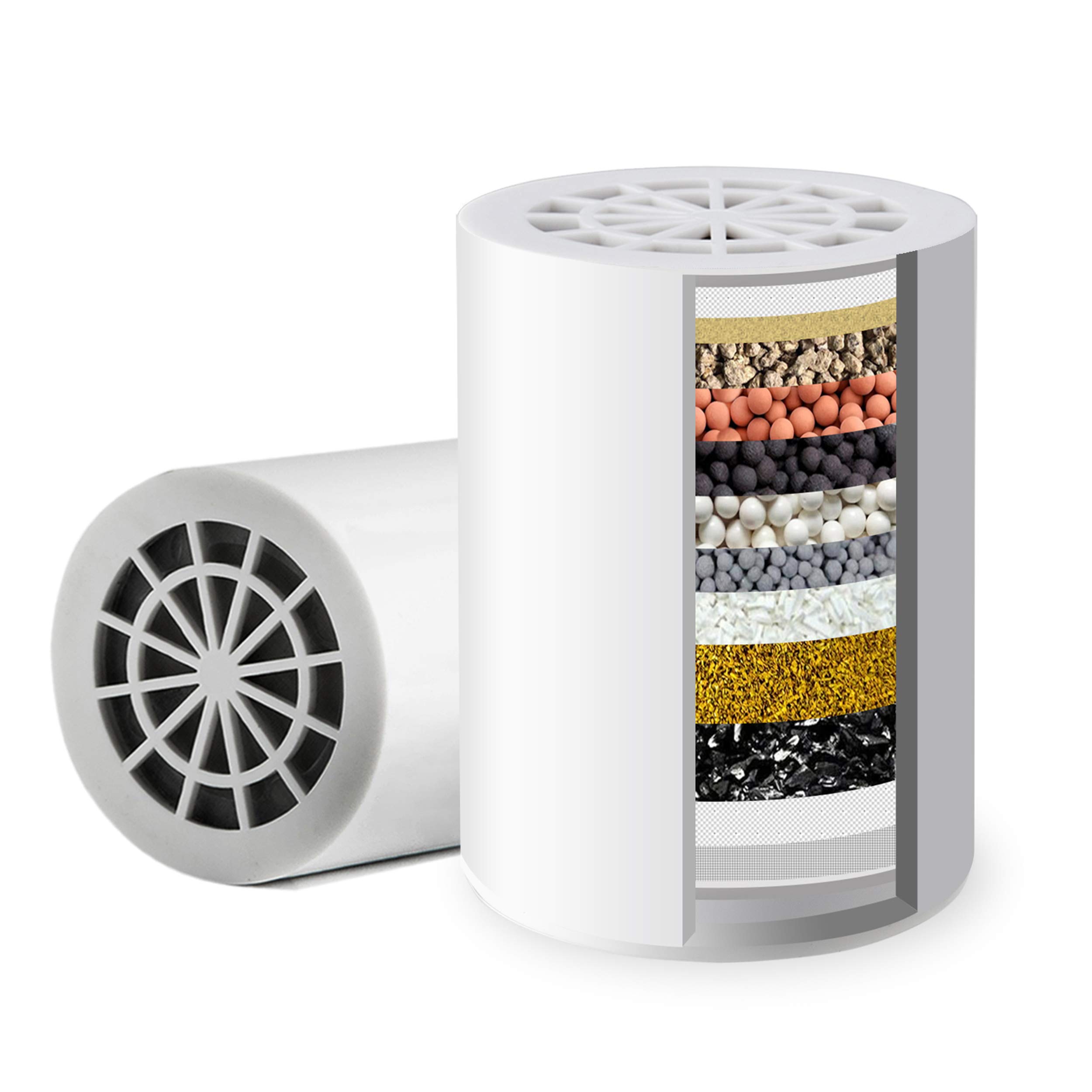 iSpring FSF1 15-Stage Shower Filter Replacement Cartridge, Improves Conditions of Skin, Hair, and Nails, White
