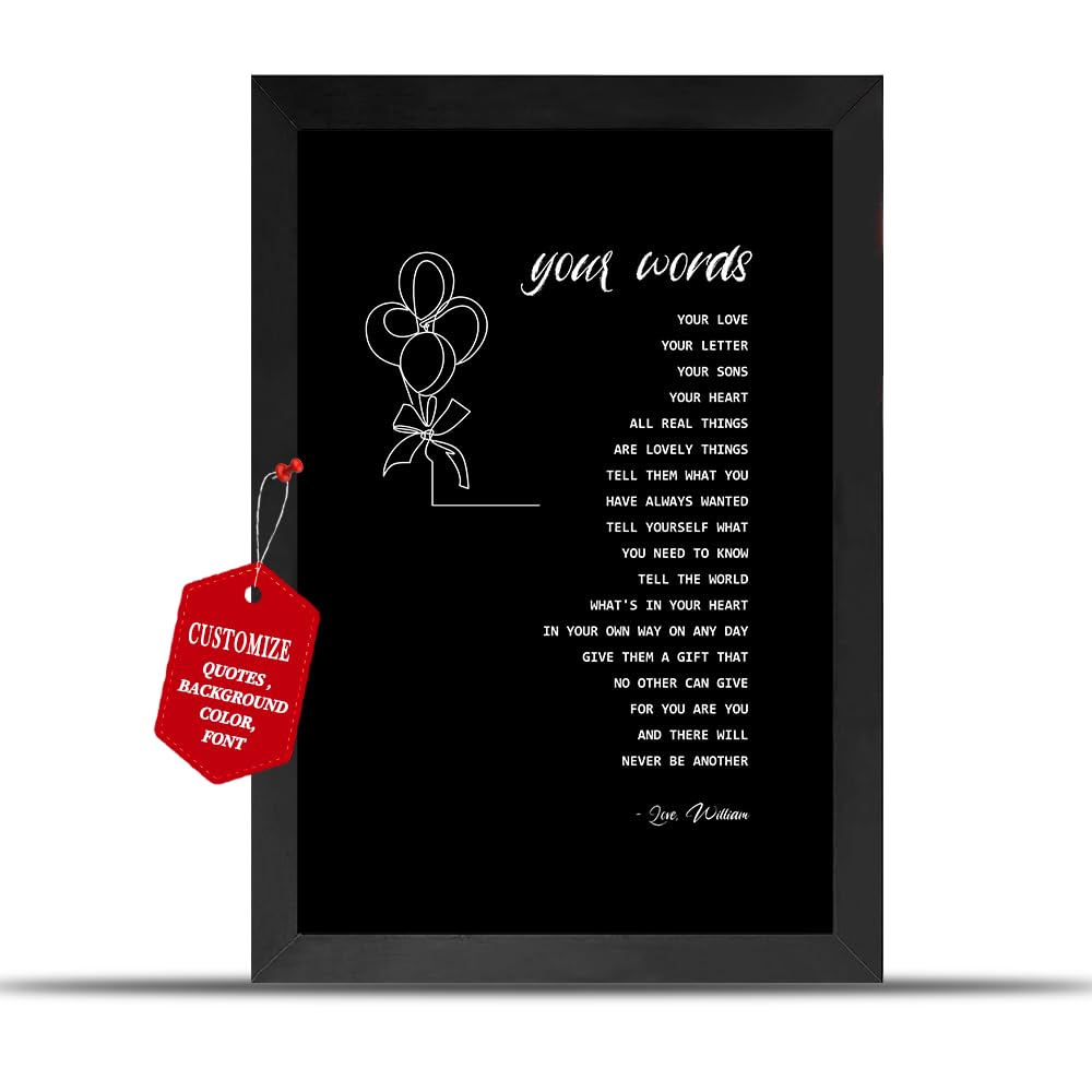 Custom Canvas Quotes, Custom Quote Print Line Art Text Poster Framed Wall Art Personalized Quote Print Custom Poem Print Calligraphy Canvas Sign Frame Letter Gift On Birthday, Anniversary Day